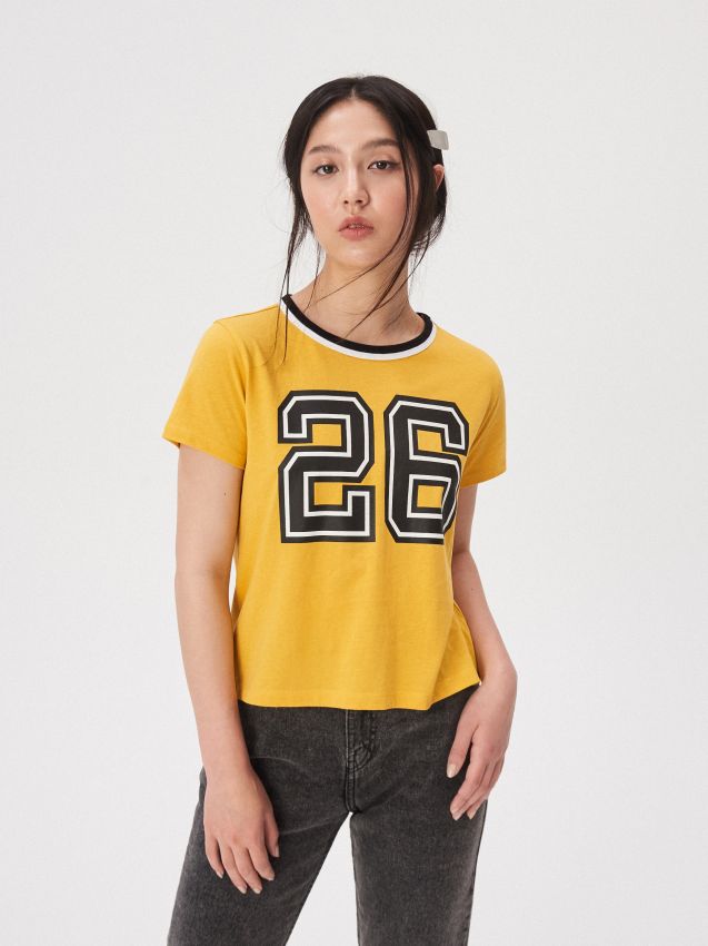 College style T-shirt Farbe Gelb - SINSAY - WD565-17X