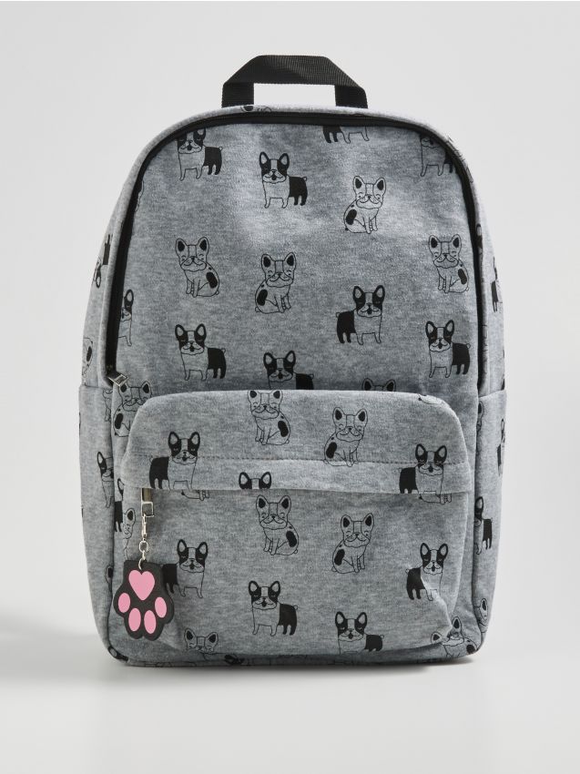 Backpack with dog paw key chain Farbe Grau - SINSAY - WG255-90M