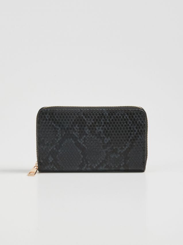 Wallet with snakeskin pattern Farbe Schwarz - SINSAY - WG887-99X