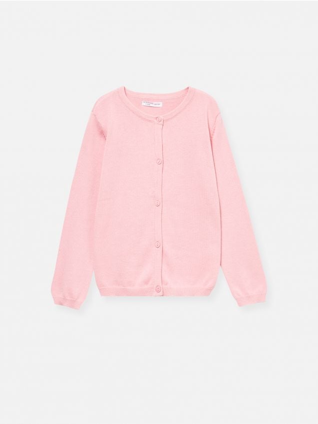 Zapinany sweter Kolor begonia - SINSAY - XM755-31X
