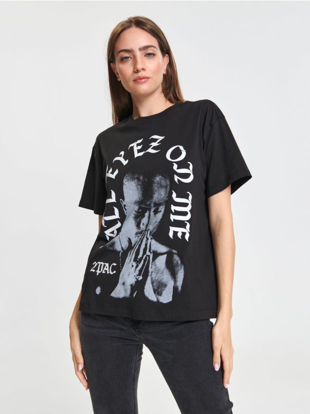 T-shirt 2Pac Color black - SINSAY - YY857-99X T-shirt 2Pac Color black - SINSAY - YY857-99X