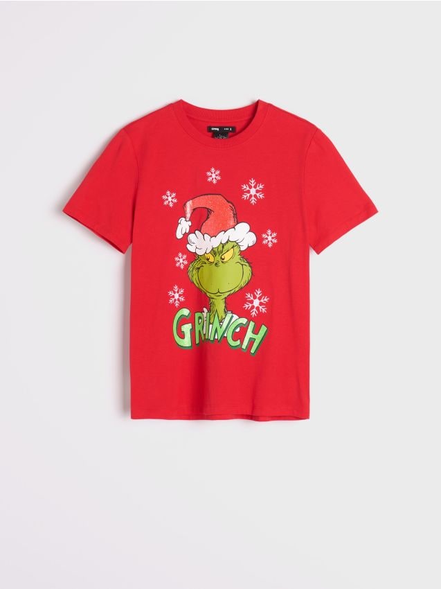 Koszulka Grinch Kolor czerwony - SINSAY - YZ683-33X