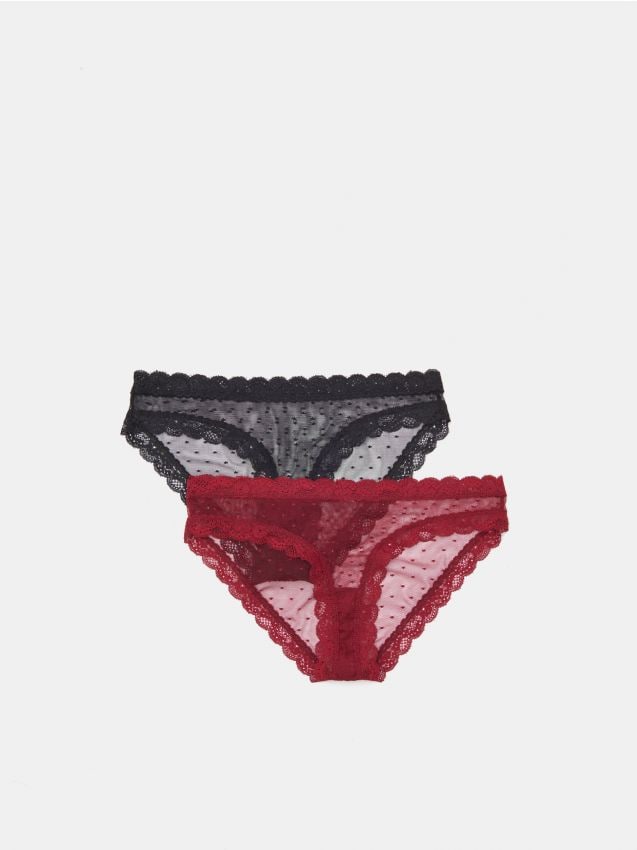 2 pack koronkowych majtek Kolor czerwony - SINSAY - ZA484-83X