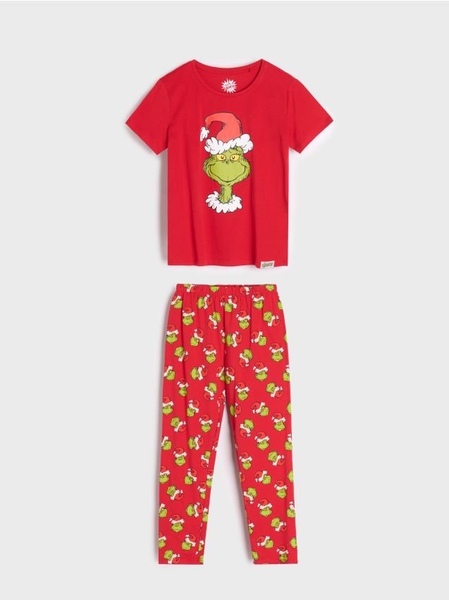 Zweiteiliges Pyjama-Set Grinch Farbe Rot - SINSAY - ZP455-33X